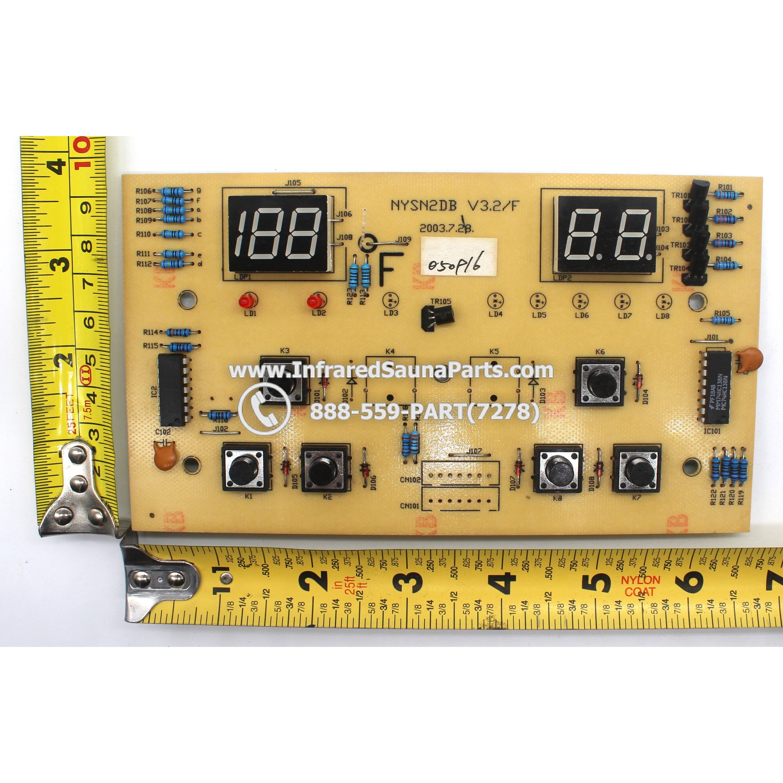 CIRCUIT BOARD TOUCHPAD KEYSBACKYARD INFRARED SAUNA NYSN2DB V3.2 F ...